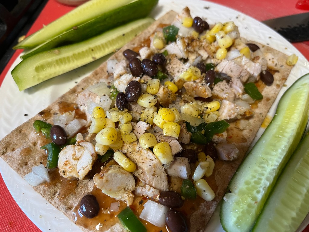 Asian Chicken Flat bread - Dish with Dee